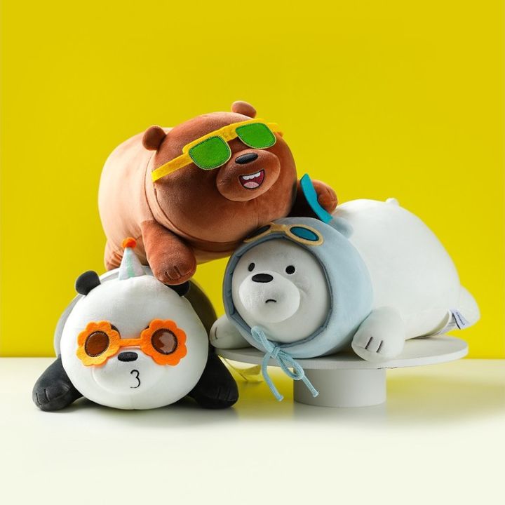 Miniso We Bare Bears Lying Plush Toy with Shirt Shades Grizzly Panda Ice Bear Lazada PH