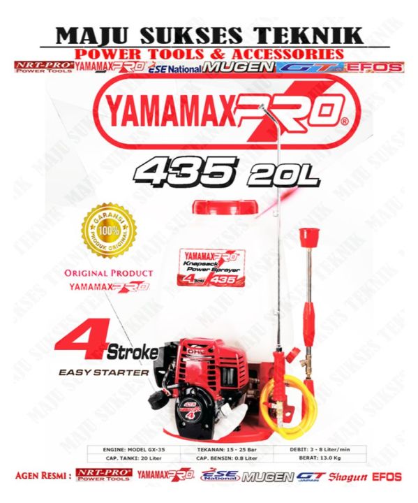 YAMAMAX PRO 435 Mesin Knapsack Power Sprayer 4 TAK Ukuran 20 Liter ...