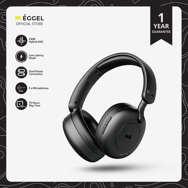 Eggel Live Hybrid ANC + ENC Bluetooth Headphone with Dual Device ...