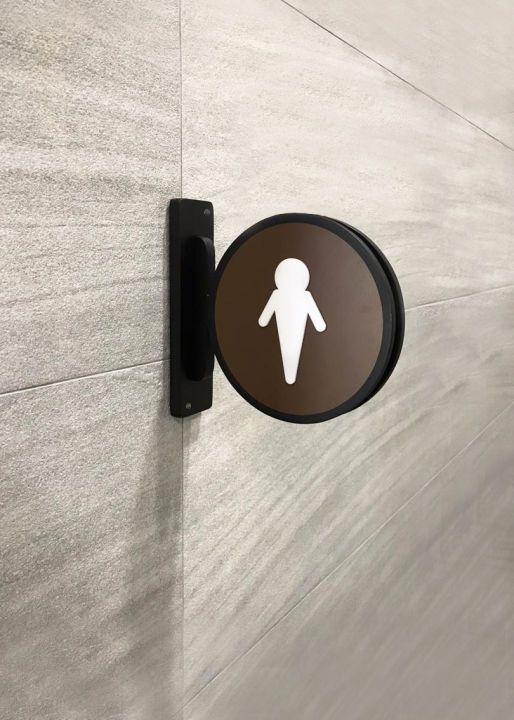 Men 3D Round Toilet Sign Door Accessories Symbol Sign Foamboard with ...