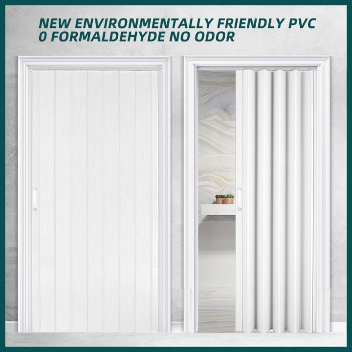 [6MM ]Sliding door PVC folding door indoor household partition rail ...