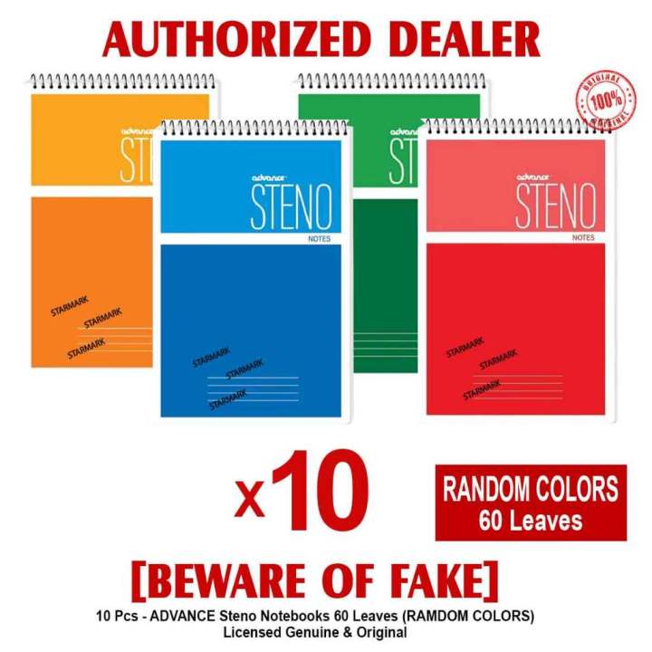 ADVANCE Steno Notebook Notebooks 60 Leaves RANDOM COLORS Note Book ...