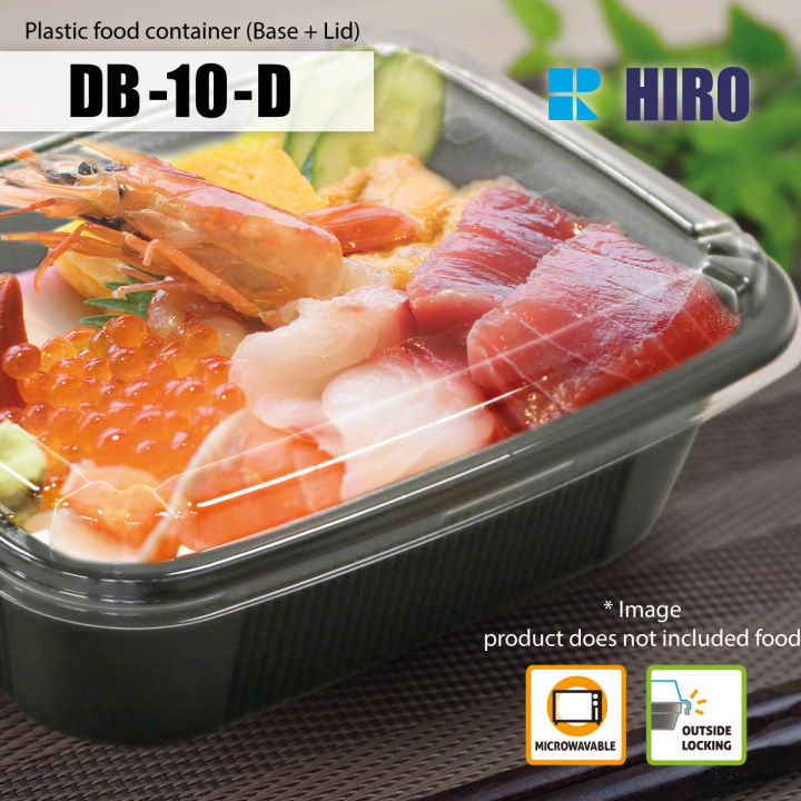 [100 set] DB-10-D Disposable Plastic Food Container Donburi Lunch Box Bento Box HIRO FOOD (Base ...