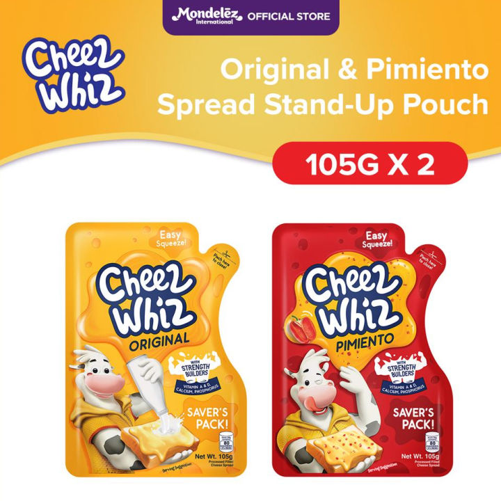 Cheez Whiz Cheese Spread Bundle - Original in Pouch 105g and Pimiento ...