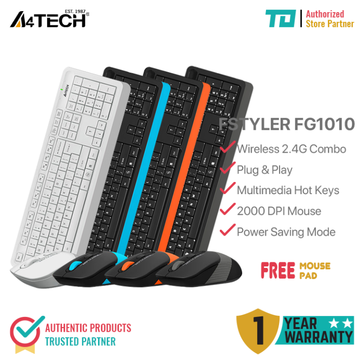 A4Tech FG1010 Wireless 2.4G Keyboard and Mouse Combo | For PC | Laptop | Smart TV | Lazada PH