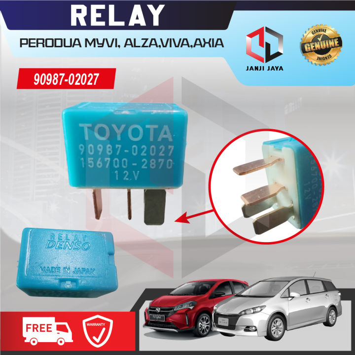 90987-02027 4Pin Relay Denso Perodua Myvi, Alza, Viva, Axia, Bezza ...