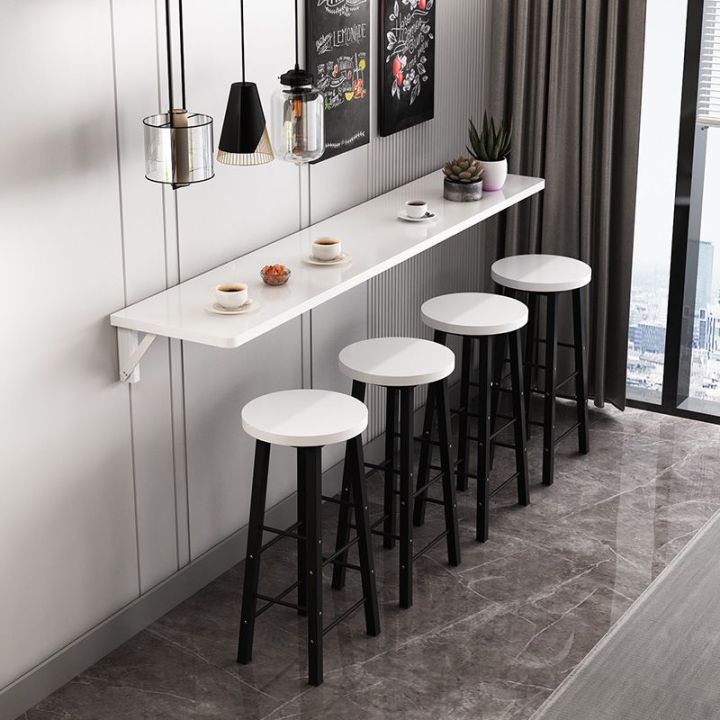 Simple Modern Bar Counter Home Wall Folding Long Narrow Table ...