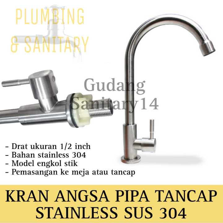 Kran Angsa Tanam Pipa Stainless SUS304 Kran Air Angsa Pipa Tancap Meja ...
