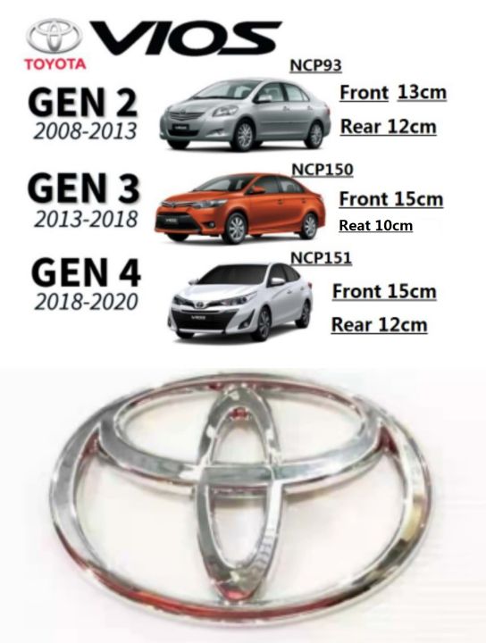 ALL Model TOYOTA VIOS VVTi Chrome Emblems Logo | Lazada