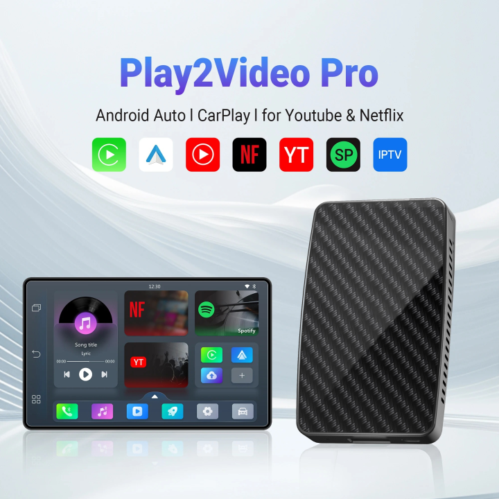 OTTOCAST Play2video Pro Carplay Ai Box Wireless CarPlay Android Auto Adapter Android 12 Youtube ...