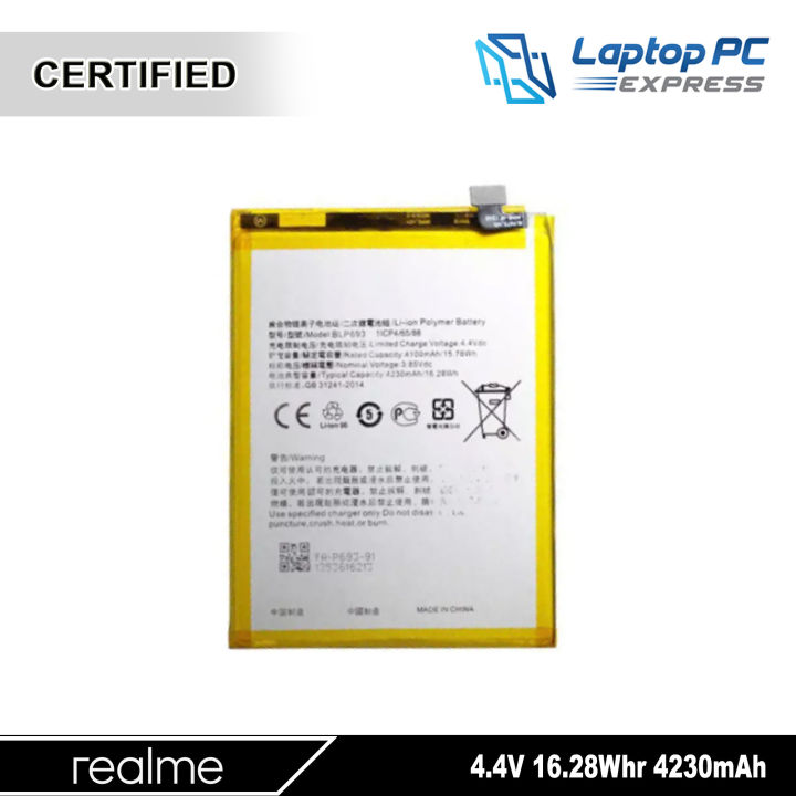Cellphone Battery Realme 3 BLP-693 with Real Capacity 4.4V 16.28Whr ...