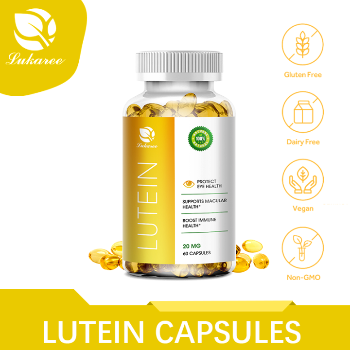 Lutein Capsules 20MG with Zeaxanthin Supports Visual Function ...
