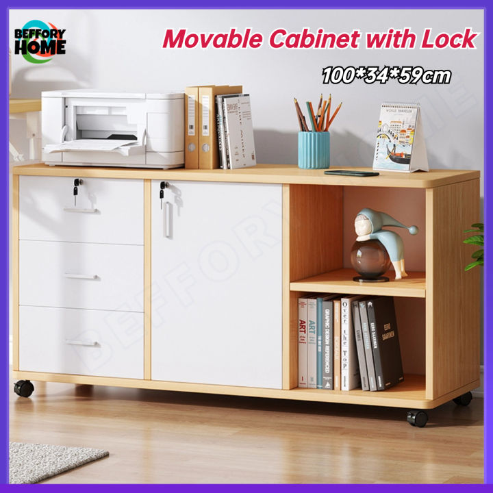 Wood Cabinet Organizer Office Storage Caninet Bedroom Nightstand Locker ...