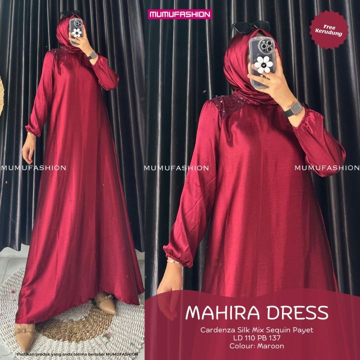 MUMU - MAHIRA DRESS FREE HIJAB Cardenza Silk Premium by Mumu Fashion ...