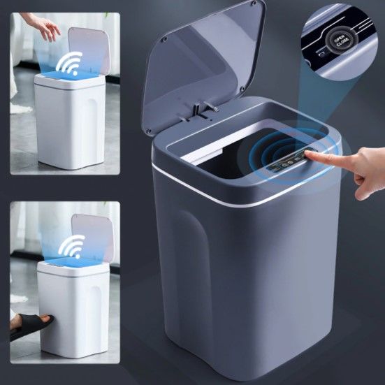 DM 18L Intelligent Trash Can Smart Motion Sensor Automatic Waste Bins/ washroom smartbin/ smart ...