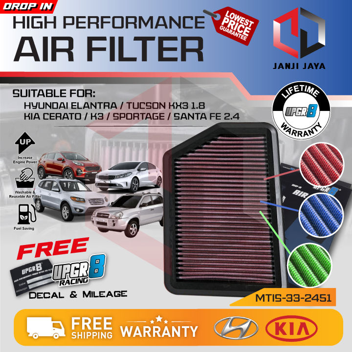 MTIS UPGR8 DROP IN AIR FILTER HYUNDAI i40 ELANTRA TUCSON KX3 1.8 KIA ...