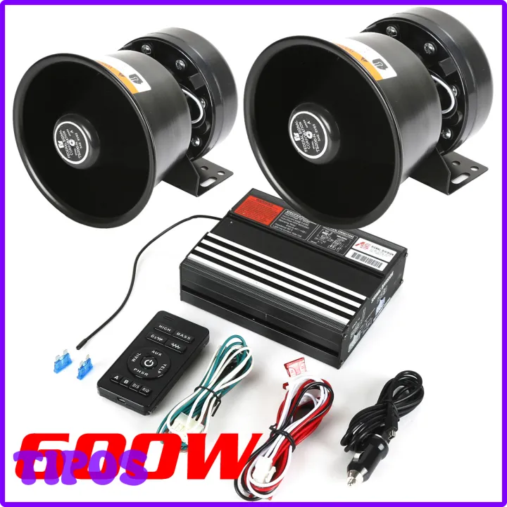 [TIPOS] Car Amplifier Police Siren 12V 600W Wireless Remote Control ...