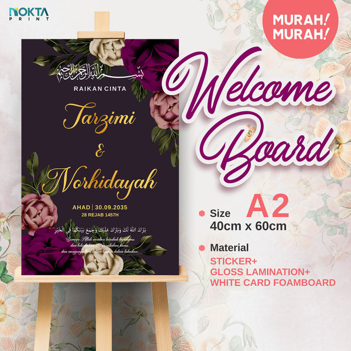 💖Welcome Board Kahwin💖Wedding Board | Papan Selamat Datang Perkahwinan ...