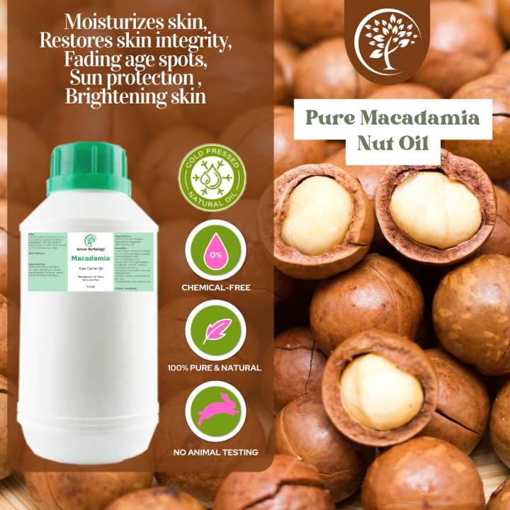 Pure Macadamia Nut Oil, Cold Pressed, Natural Carrier Oil 5 Liter | Lazada