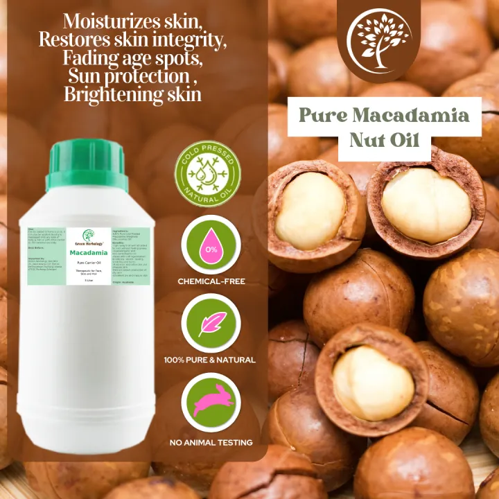 Pure Macadamia Nut Oil, Cold Pressed, Natural Carrier Oil 5 Liter | Lazada