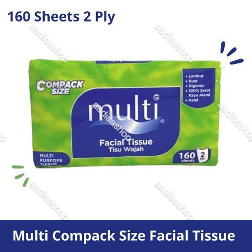 Tisu Multi Facial Tissue 160 Sheets 2 Ply Tisu Wajah Multi Interfold ...