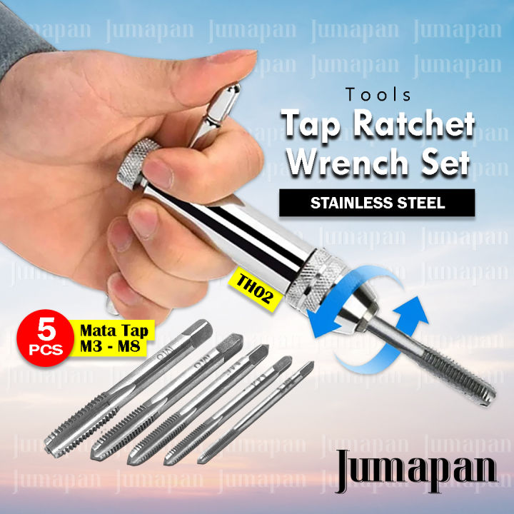 Hand Tap Set Alat Tapping Alat Pembuat Drat Dalam Mur Pipa | Lazada ...