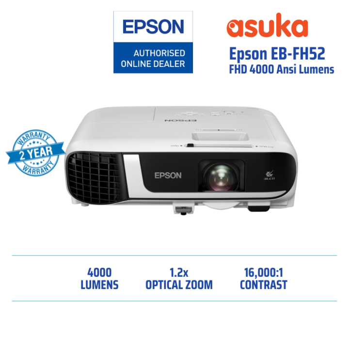 Epson EB-FH52 FHD 4000 Ansi Lumens 3LCD Projector | Lazada