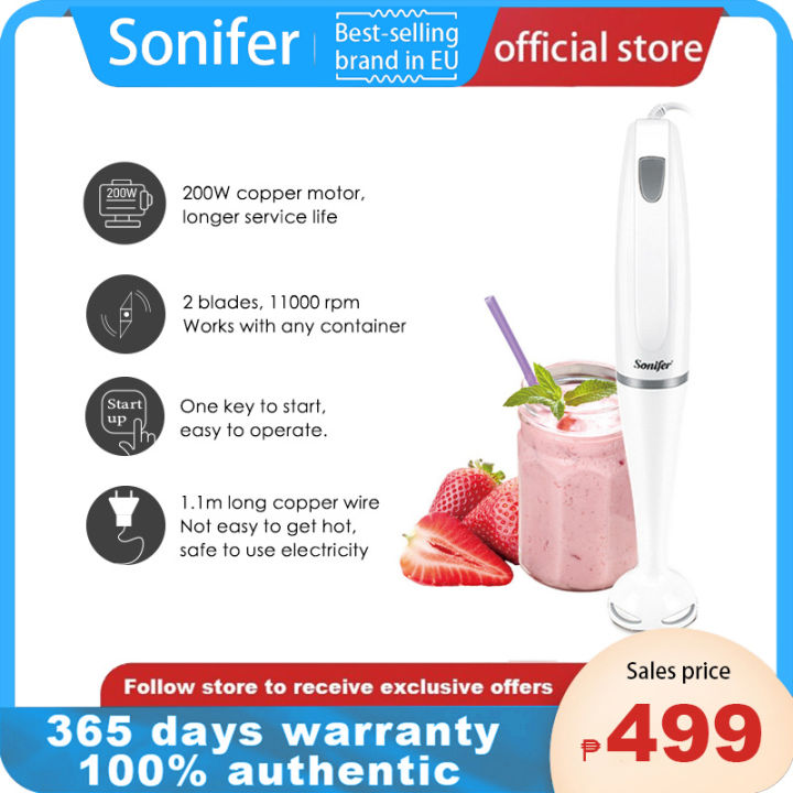 Sonifer Immersion type hand blender, powerful 200W stainless steel rod ...