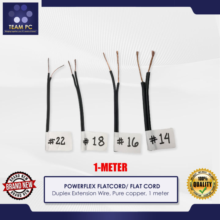 POWERFLEX FLATCORD/ FLAT CORD Duplex Extension Wire, Pure copper, 1 ...