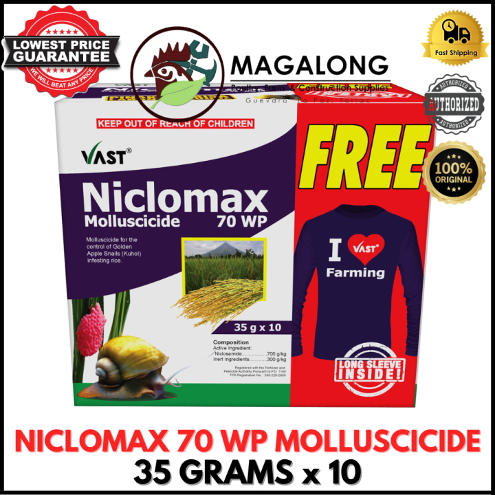 NICLOMAX 70WP POWDER - MOLLUSCICIDE - (1 BOX) Like CRUSHER CANON NICLOS ...