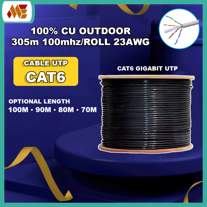 CAT6 Gigabit UTP Network Cable 100% CU Outdoor Cable Lan With Optional ...