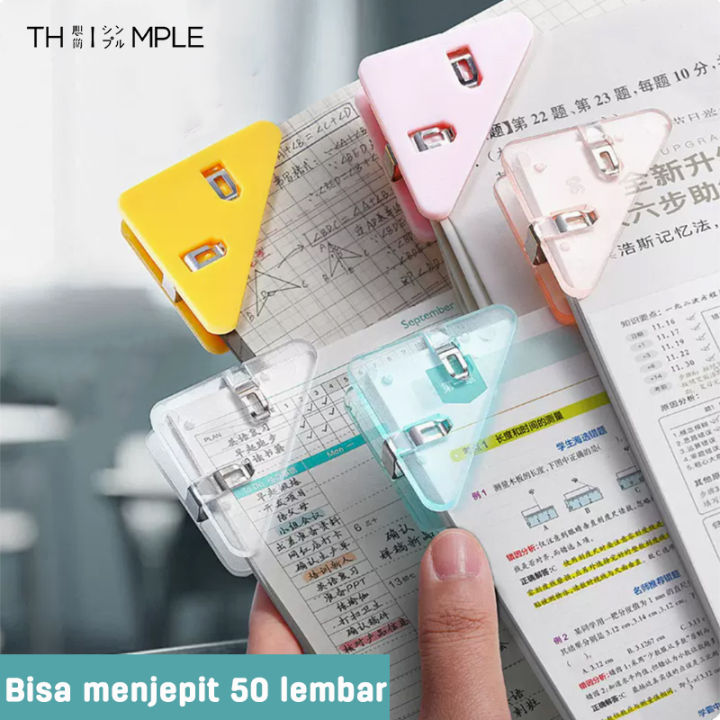 Klip Kertas Segitiga Penjepit Transparant Solid Paper Clip Multifungsi ...