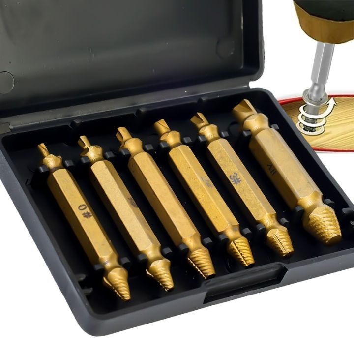 4/6Pcs Damaged Screw Extractor Drill Stripped Screw Extractor Remover ...