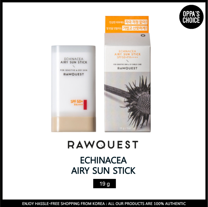 [NEW] RAWQUEST ECHINACEA AIRY SUN STICK ( SPF50+, PA++++) 19g | Lazada