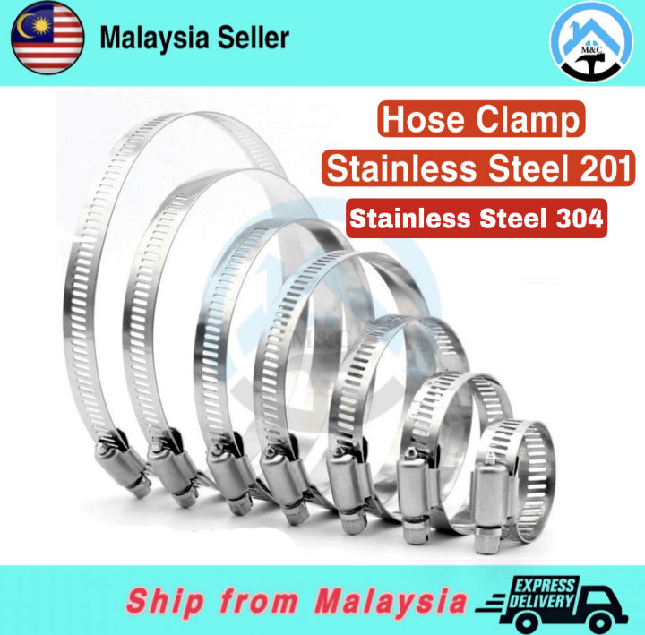 Stainless steel 201 & 304 Adjustable Hose Clips/Clamps Clip 10~110mm ...