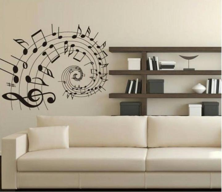 90cm x 120cm MUSIC NOTES WALL STICKER Decorative and Self Adhesive PVC ...