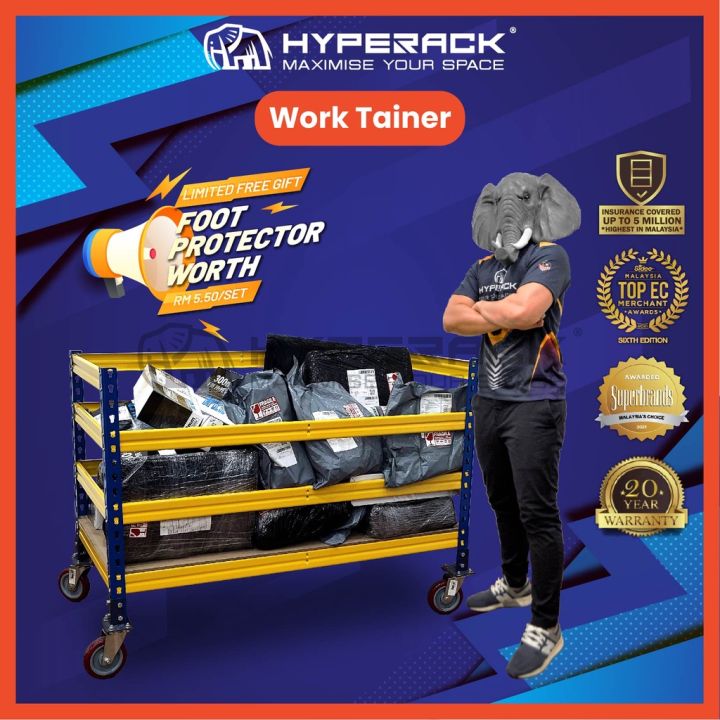 HYPERACK ™️ [High Quality] 400KG Work Tainer Roller Trolley Rack ...