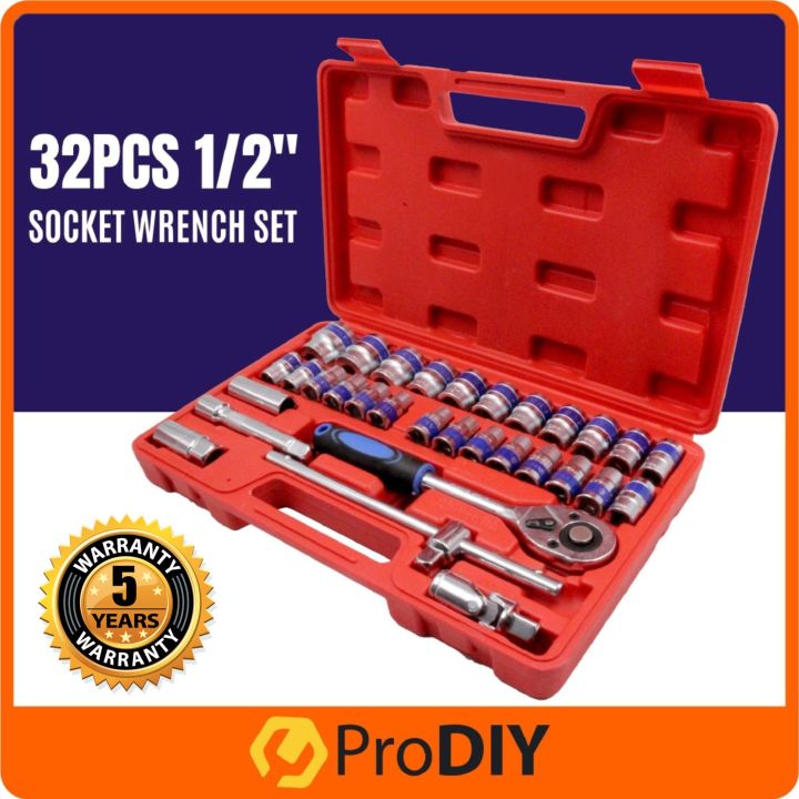 32pcs 1/2 Inch / 53pcs 1/4 Inch Ratchet Box Socket Set Box Set Spanner ...