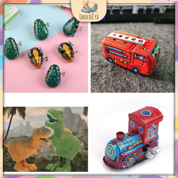 Dinosaur Train Fire Truck Frog Kids Clockwork Toy Spring Educational ...
