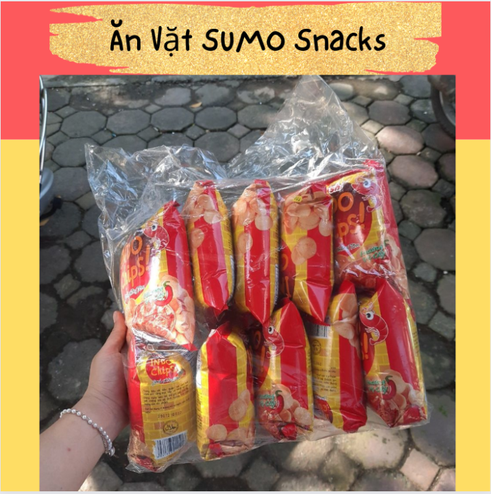 Bịch 10 Gói Bim Bim Snack Bánh Phồng Tôm Hương Vị Cay Oishi 14/16g-Ăn Vặt Sumo Snack | Lazada.vn