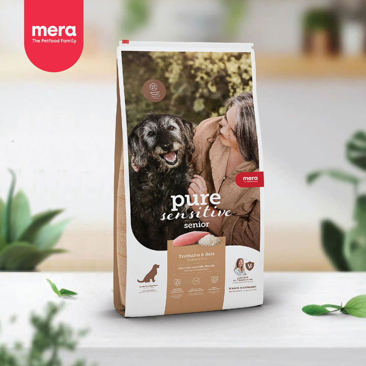 Mera Pure Sensitive Senior Turkey & Rice - 1kg/12.5kg (Dry Dog Food for ...