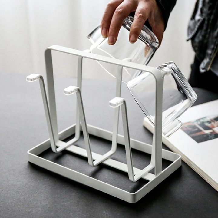 Wrought Iron Drain Cup Holder Glass Bottle Drying Rack Coffee Bar ...