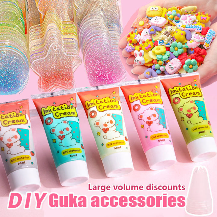 Cute Girl Cartoon Stickers Tape Set 30ml cream glue guka set goo card ...