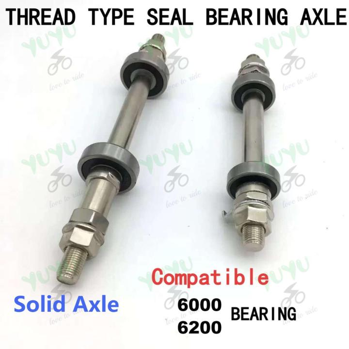 MTB Solid Axle Sealed Bearing Thread Type Hub Axle Front 140mm Rear ...