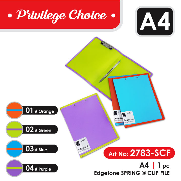 2783-SCF Prefix A4 File Folder Edgetone A4 Spring Clip File A4 Document ...