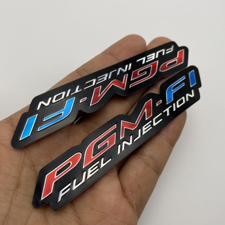 2ชิ้น Pgm-Fi สีฟ้า 3D ปั๊มนูน สติ๊กเกอร์ติดรถมอเตอร์ไซค์ Honda Racing ...