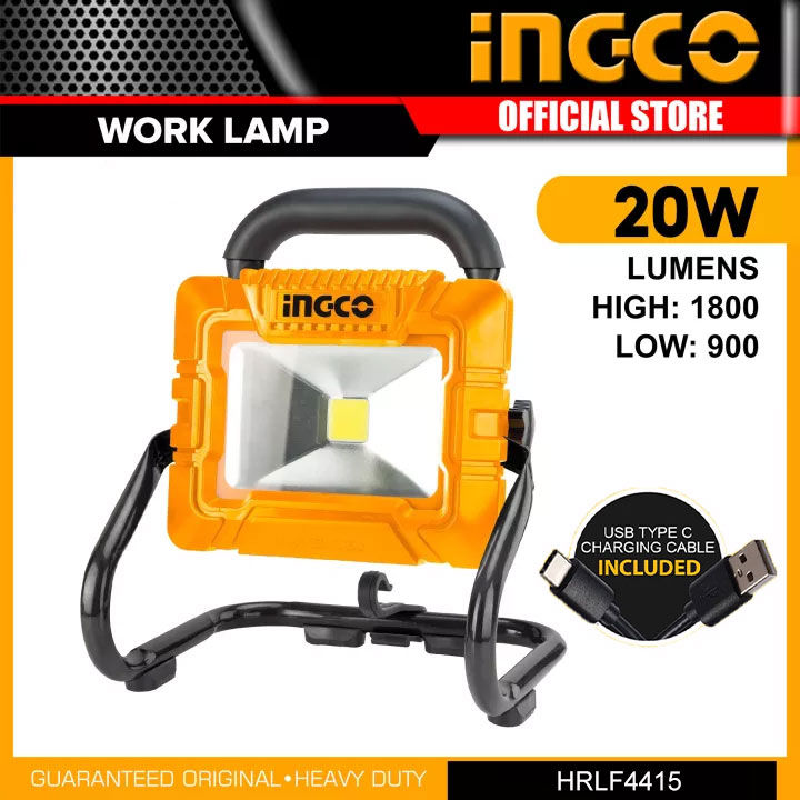 INGCO HRLF4415 Lithium-Ion Wireless Cordless LED 10W Work Lamp IPT ...