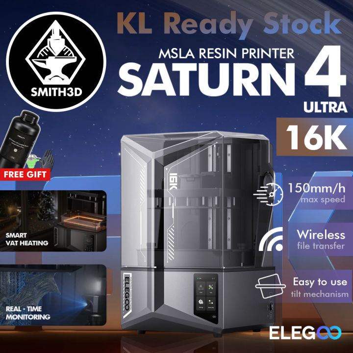 ELEGOO Saturn 4 Ultra 16K Resin 3D Printer, Auto Levelling , Easy To Use Stable Z-Axis Tilt ...
