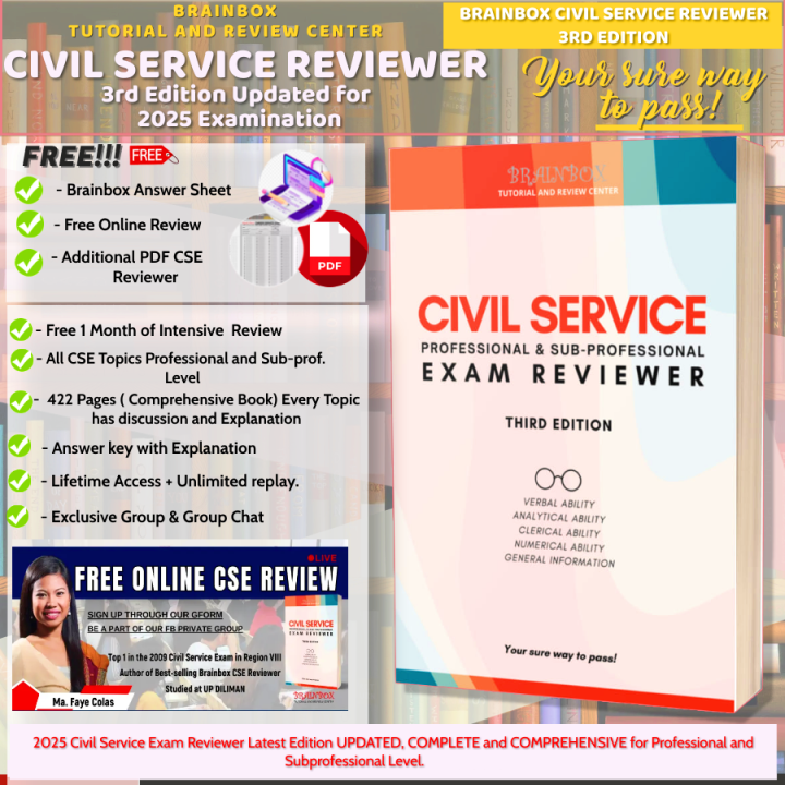 Brainbox Civil Service Reviewer (3rd Edition) - Updated for 2025 ...