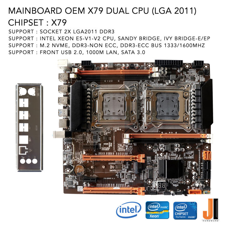 Mainboard OEM X79 Dual CPU (LGA 2011-V1-V2-DDR3) (สินค้าใหม่สภาพดีมีฝา ...